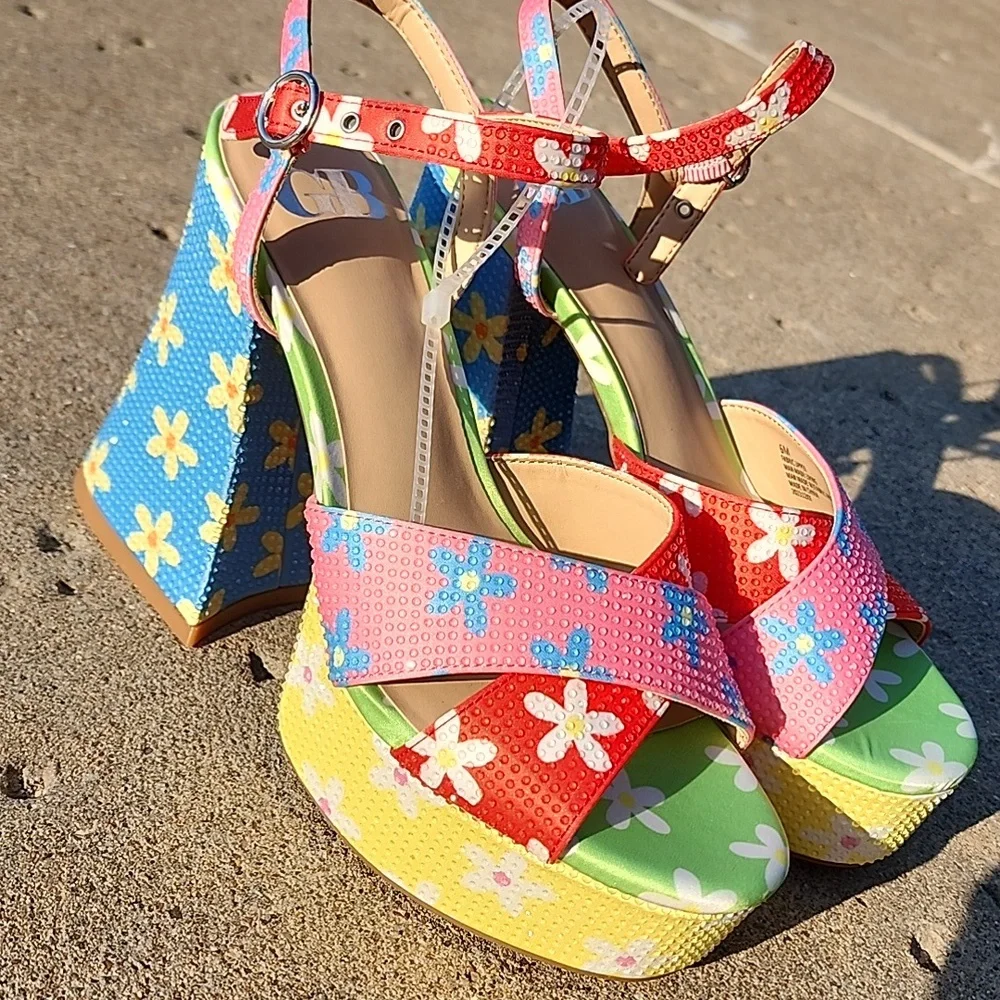 Gianni Bini | Shoes | Gianni Bini Ultimate Floral Rainbow Rhinestone ...